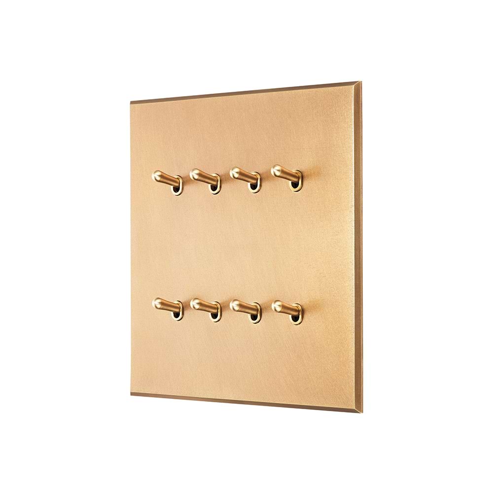 Soho Lighting Natural Brass 8 Gang 20A 2 Way Switch with Brass Classic ...