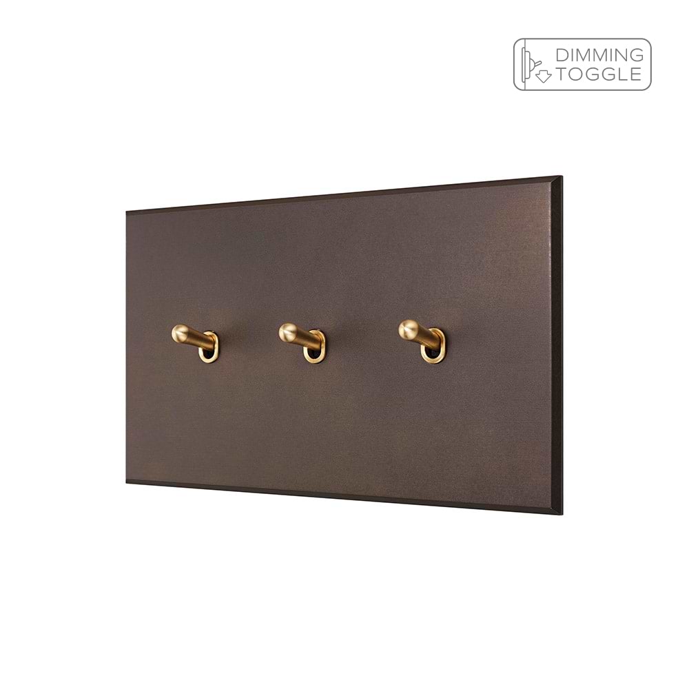 Soho Lighting Heritage Bronze 3 Gang 2 Way Dimming Toggle Switch with ...