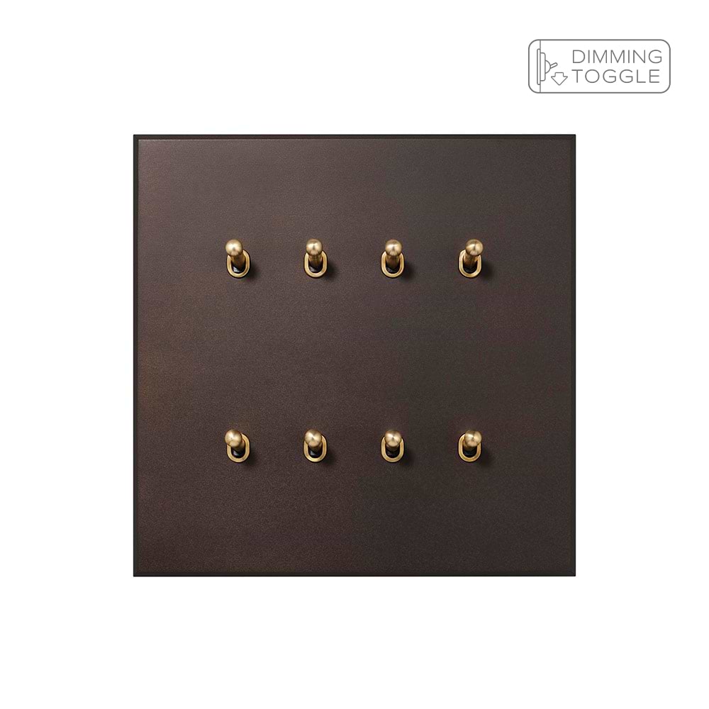 Soho Lighting Heritage Bronze 8 Gang 2 Way Dimming Toggle Switch with ...