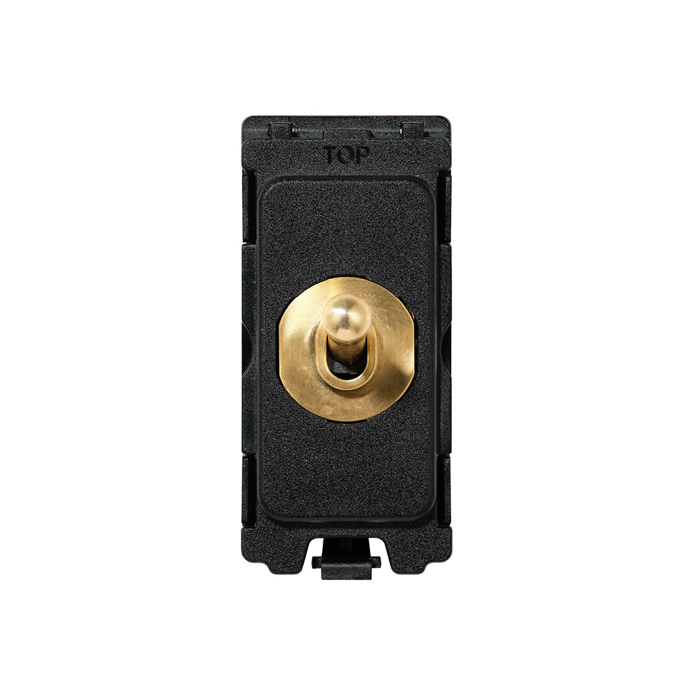 Soho Lighting Brass 20A Double Pole TM-Grid Toggle Switch Module - Elesi