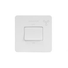 The Eldon Collection Flat Plate White Metal 10A 1 Gang 1 Way 3-Pole Fan ...