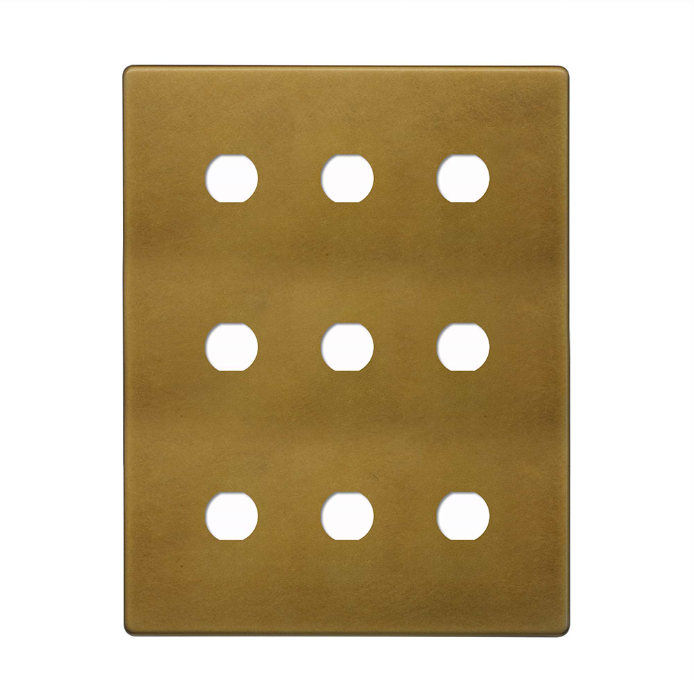 Soho Lighting Old Brass 9 Gang CM Circular Module Grid Switch Plate ...
