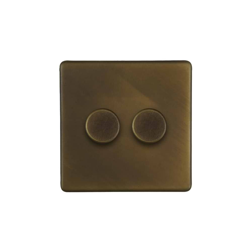 Vintage Brass Dimmer Switch | Vintage Brass 2 Gang Dimmer Switch - The ...