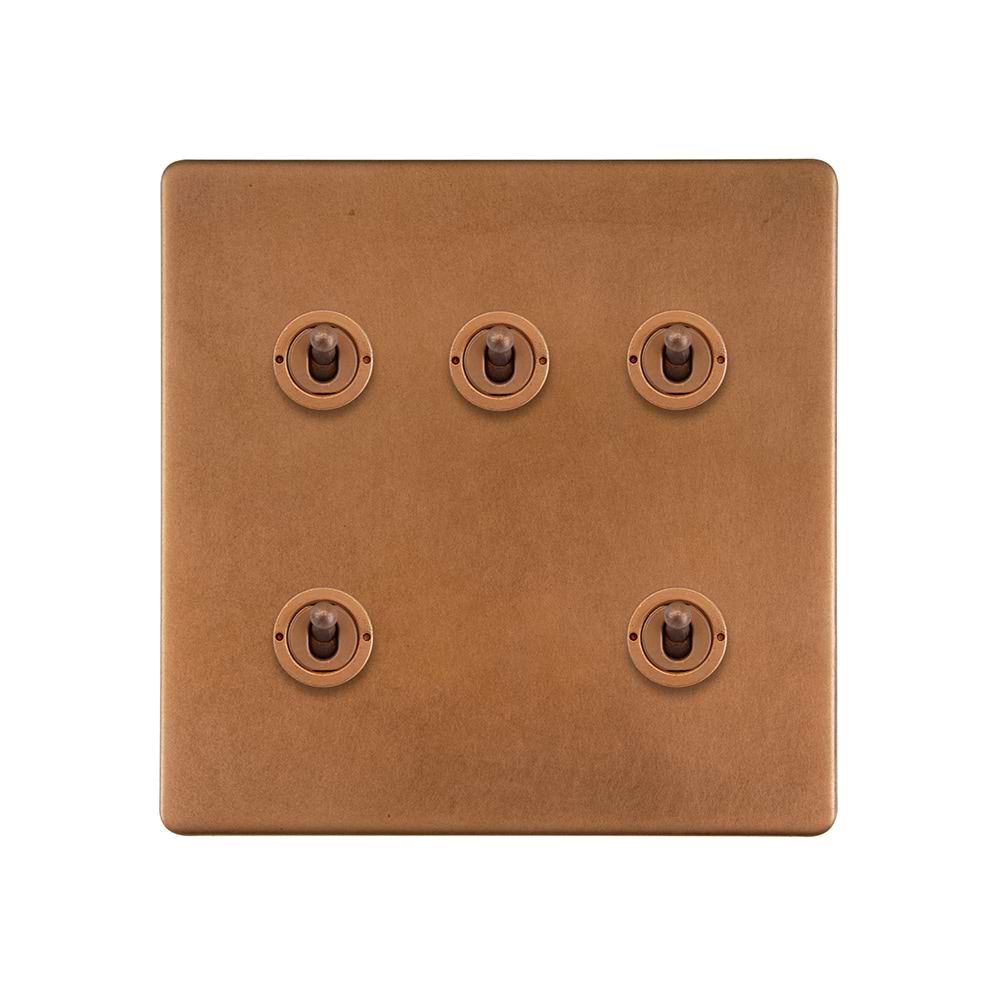 Antique Copper Toggle Switch | Antique Copper 5 Gang Toggle Switch ...