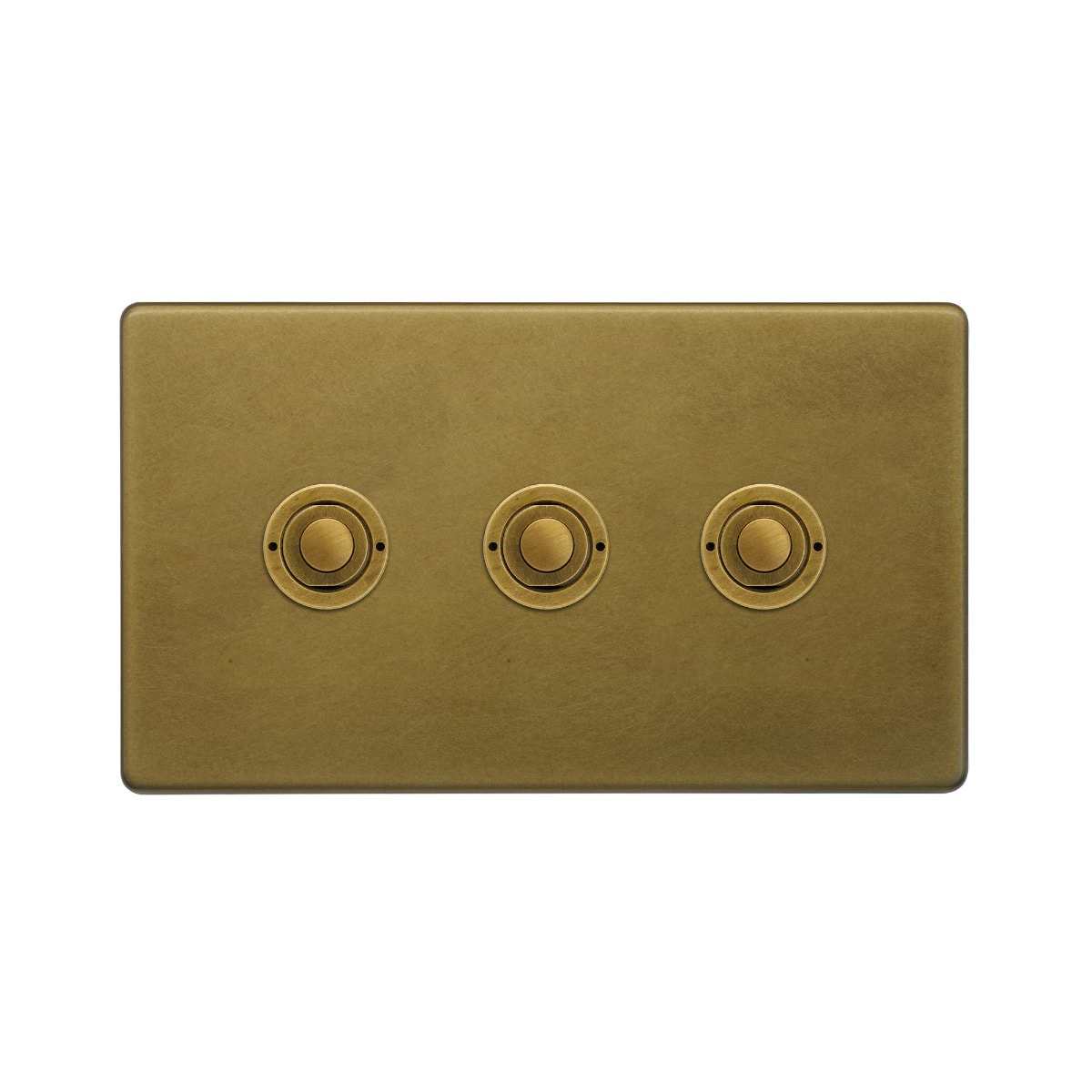 Soho Lighting Old Brass 3 Gang 6A 2 Way Push Button Switch - The Soho ...