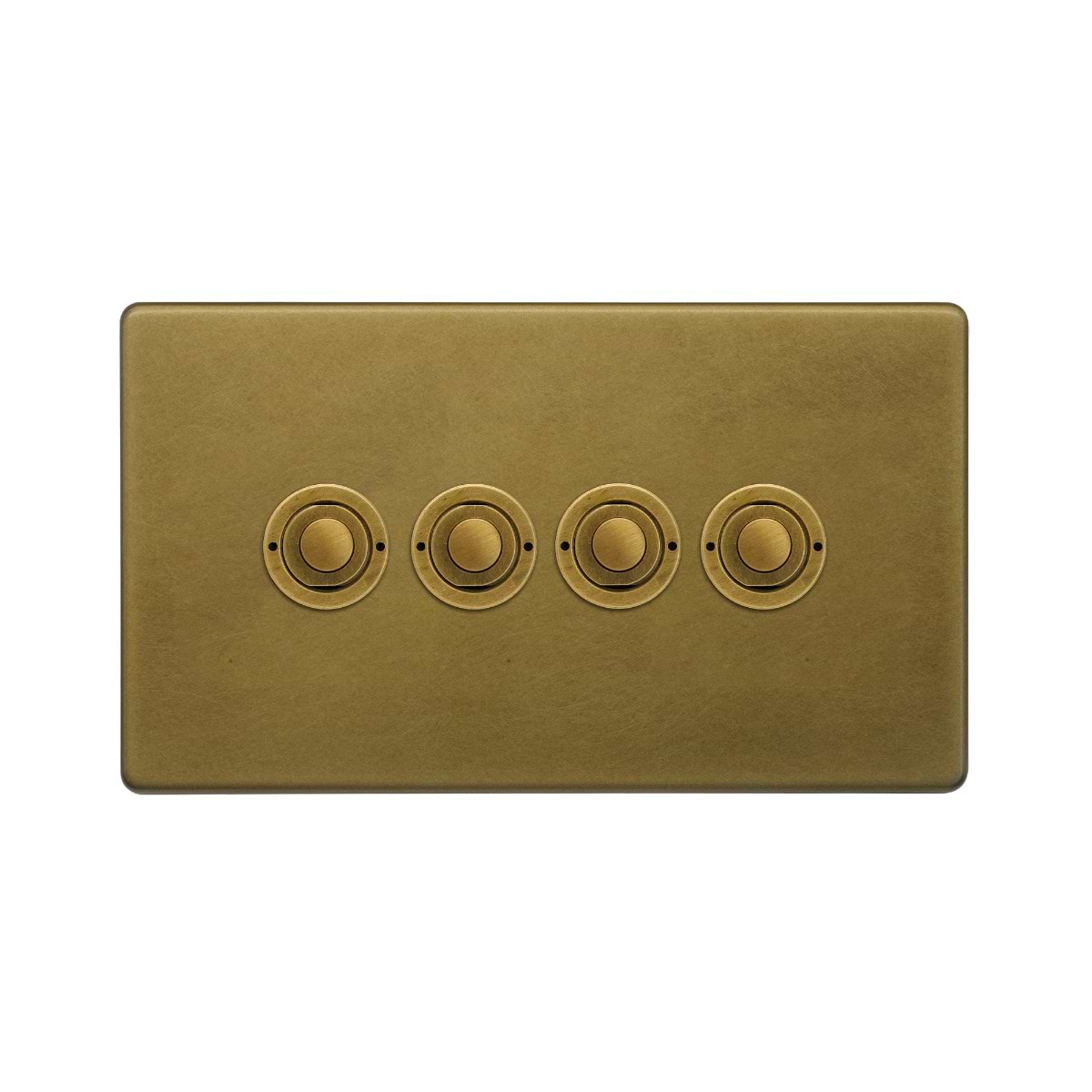 Soho Lighting Old Brass 4 Gang 6A 2 Way Retractive Push Button Switch ...
