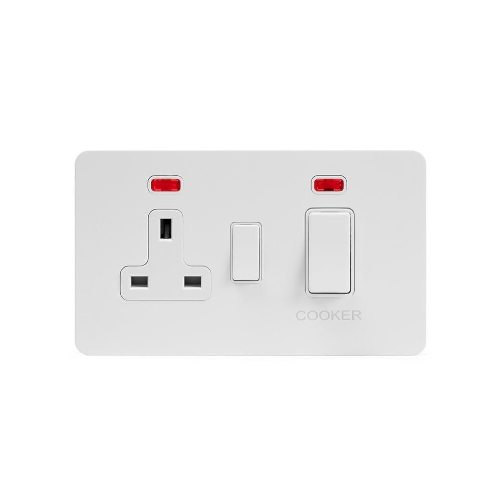 The Eldon Collection Flat Plate White Metal 45A Cooker Control Unit ...