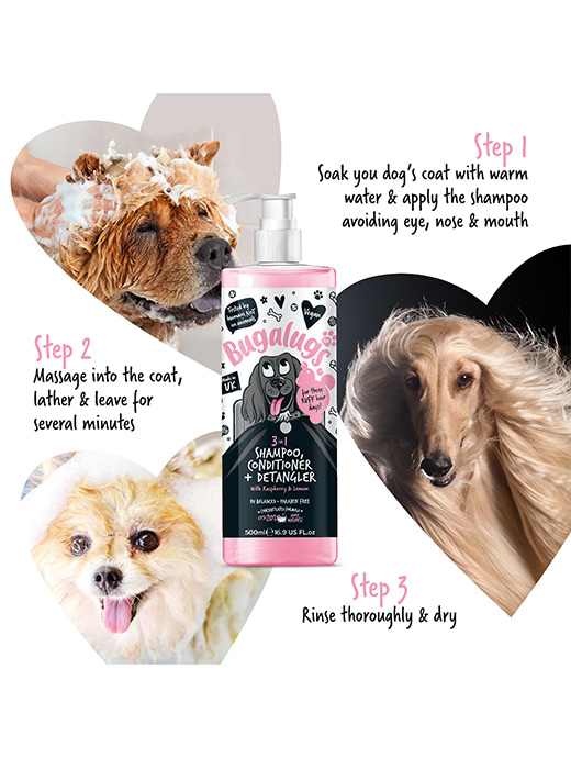 Bugalugs 3in1 Detangle Shampoo, Conditioner - Raspberry & Lemon 500ml