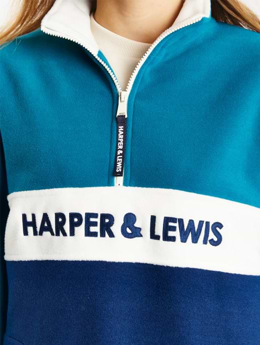 Harper & Lewis Men's Samara 1/4 Zip Fleece Colour Block