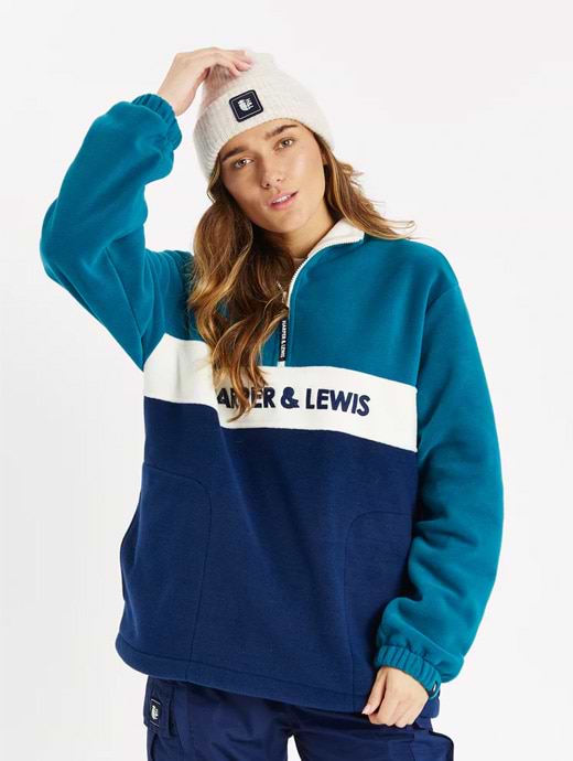 Harper & Lewis Men's Samara 1/4 Zip Fleece Colour Block