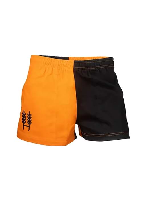 Hexby Unisex Harlequin Shorts Orange/Black