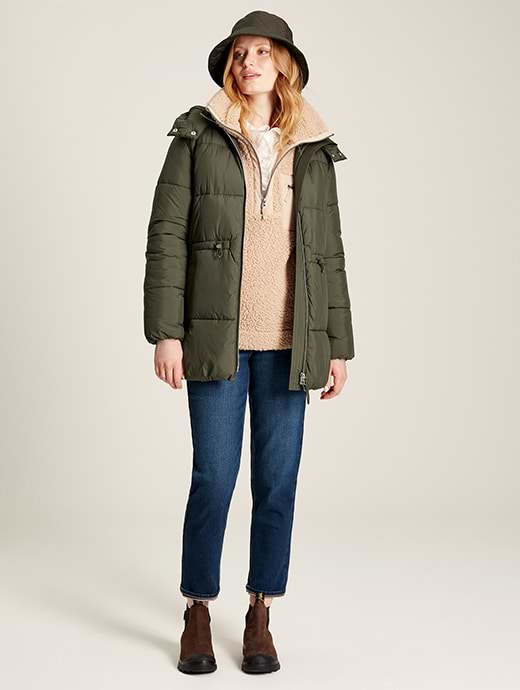Joules Women's Holsworth Fashion Puffer Heritage Green
