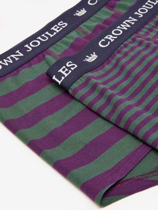 Joules Men's Crown Joules Boxer 2pk Green Stripe