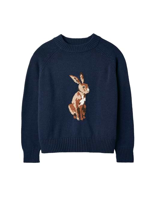 Joules Women's Margot Intarsia Jumper Navy Hare