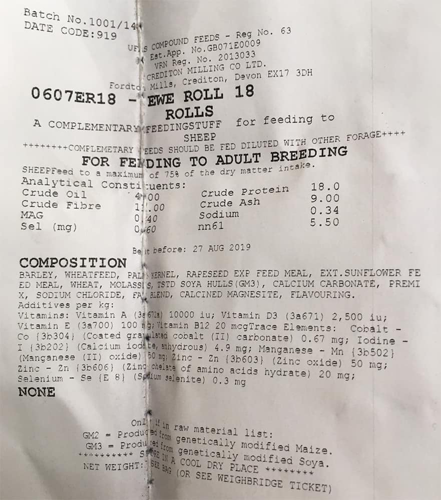 Crediton Ewe Rolls 18% | Griggs Agri