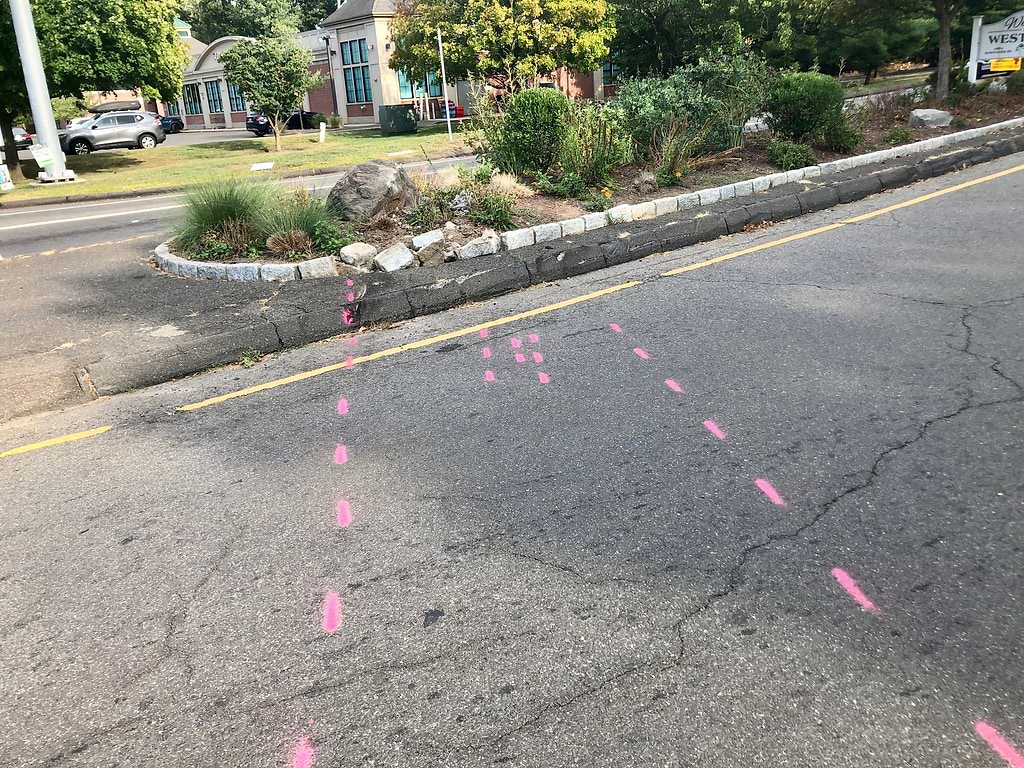 Connector rollover: Car appears to have veered off Post Road, struck ...