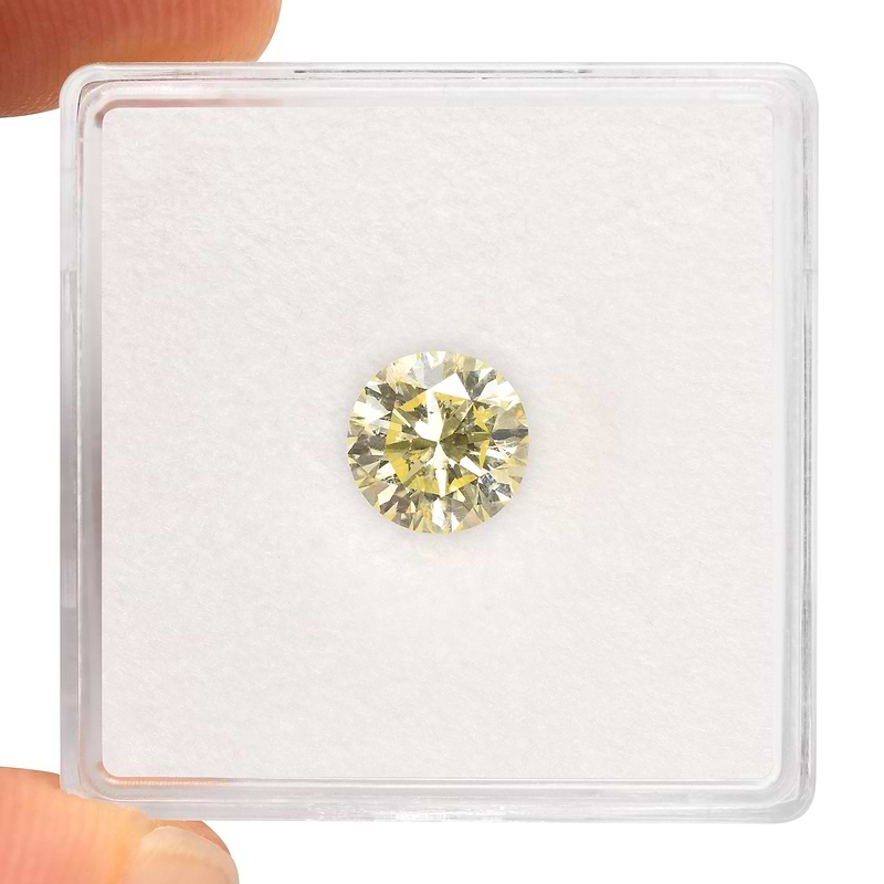 1.20 carat, W-X, Light Yellow Diamond, Round Shape, SI2 Clarity, GIA ...