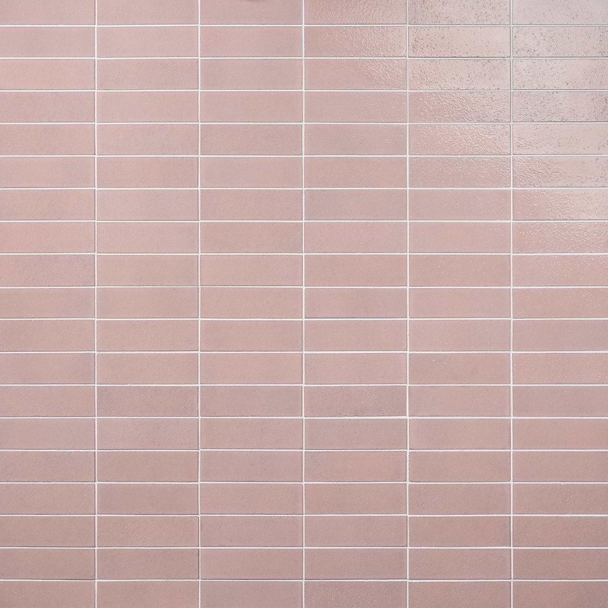 Color One Blush Pink 2x8 Glossy Lava Stone Tile | Tilebar.com
