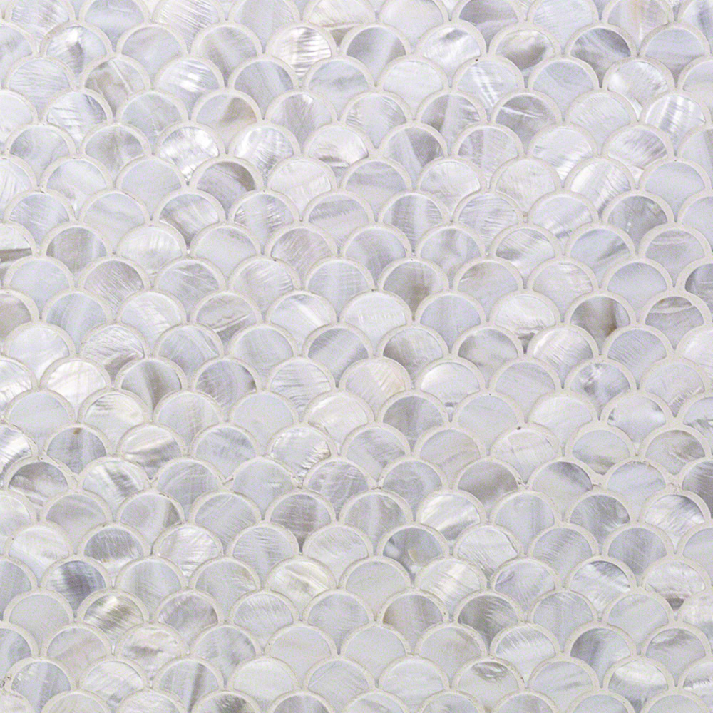 Sample-Oyster White 1" Pearl Shell Polished Mosaic Tile