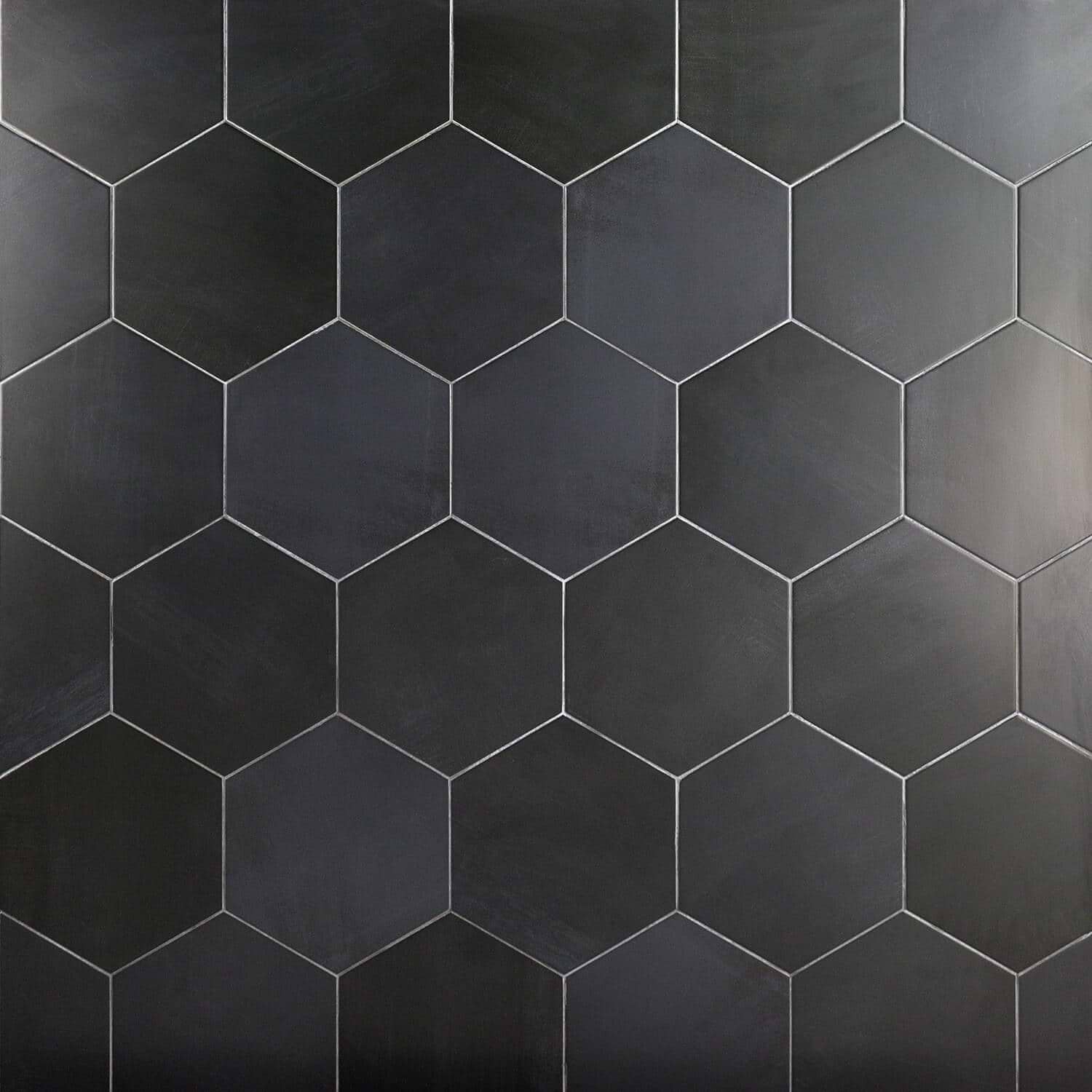 Paige Antracite 10" Large Hexagon Tile - Porcelain | TileBar
