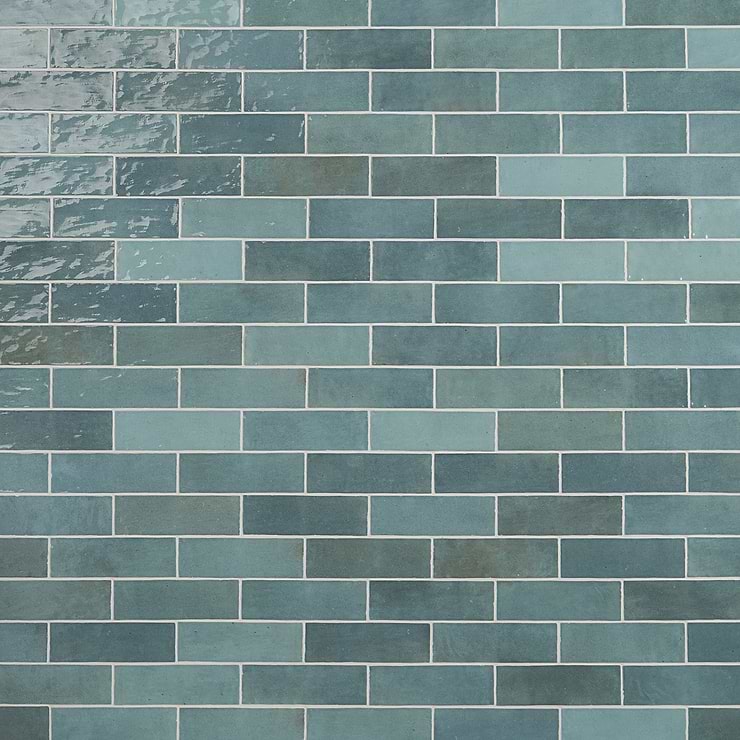 Sample Portmore Aqua Blue 3x8 Glazed Ceramic Subway Wall Tile