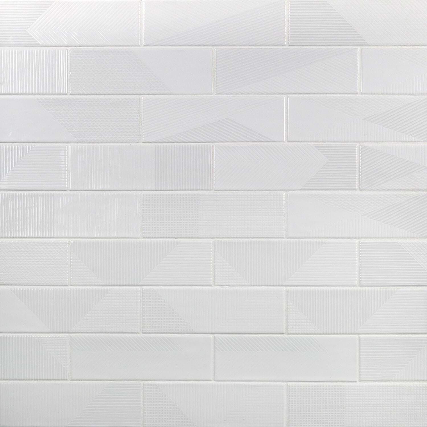 Enigma White 2x8 Polished Ceramic Tile | TileBar.com