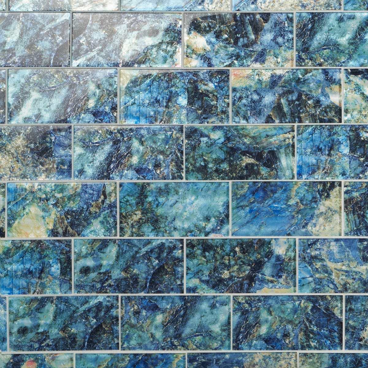 GemGlass Azul 4x9 Polished Glass Tile | Tilebar.com