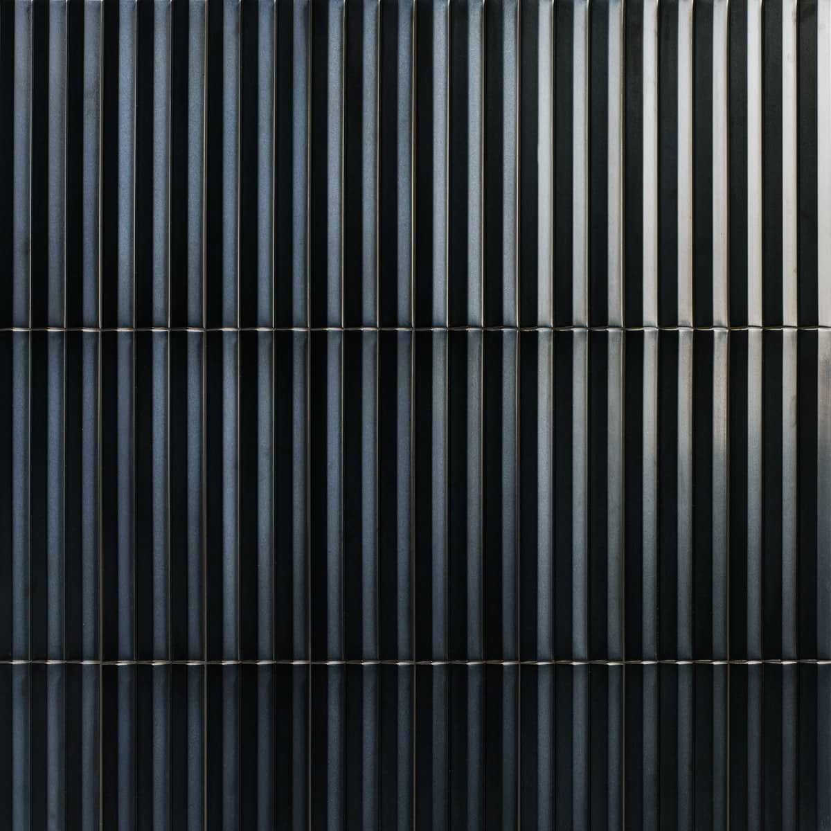 Ponto Metallic Gray 5x16 3D Polished Porcelain Tile | Tilebar.com