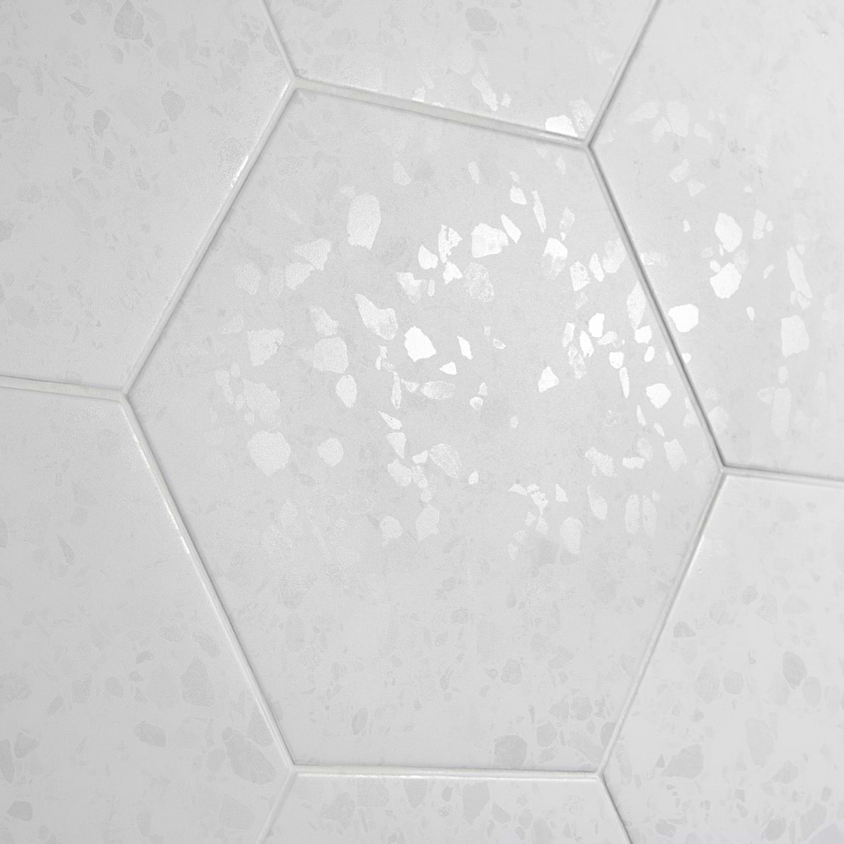 Six Hexagon White 12.5" Matte Porcelain Tile | Tilebar.com