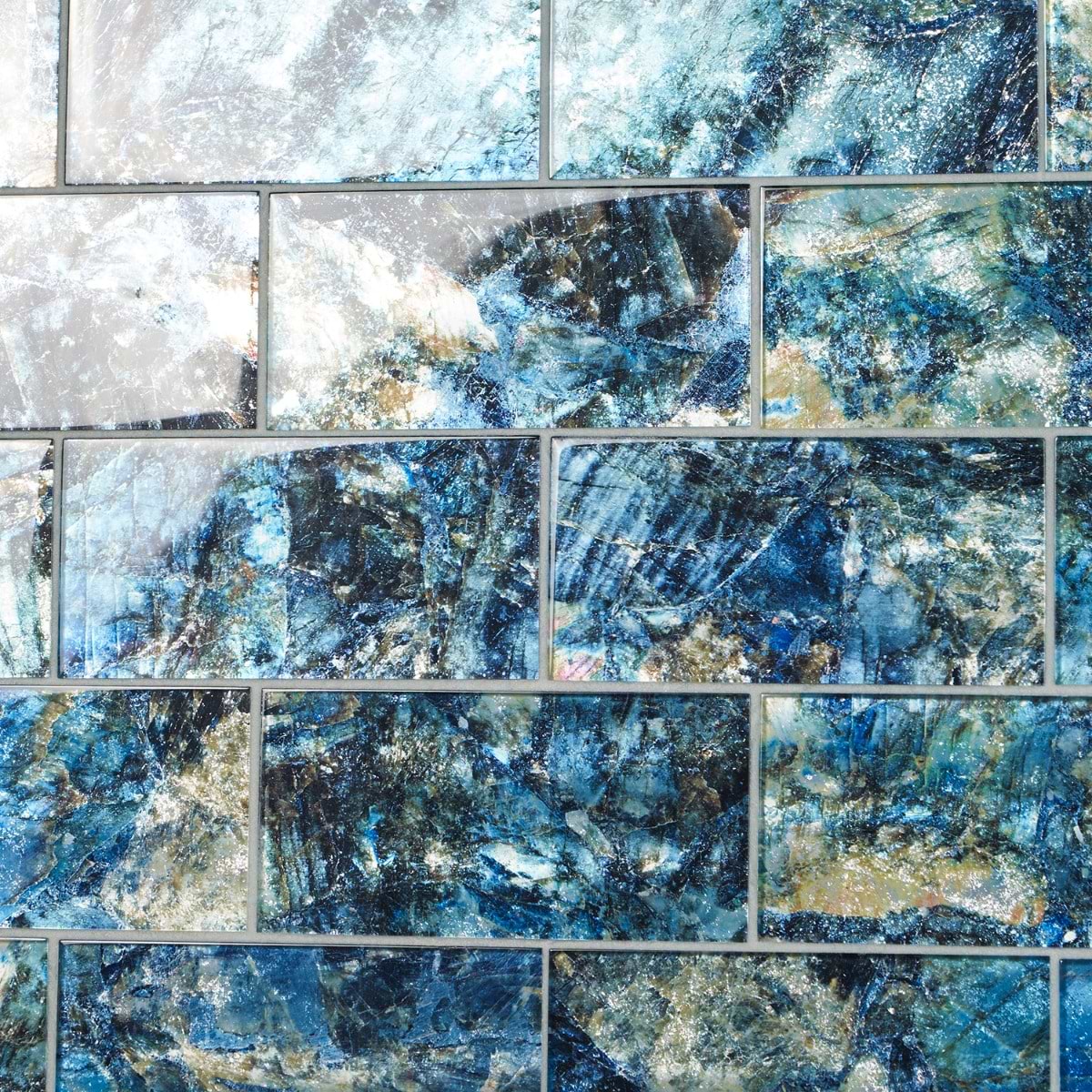 GemGlass Azul 4x9 Polished Glass Tile | Tilebar.com