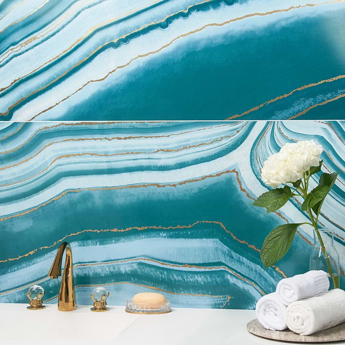 Agate Art Ocean 24x48 Artisan Decor Porcelain Tile | Tilebar.com