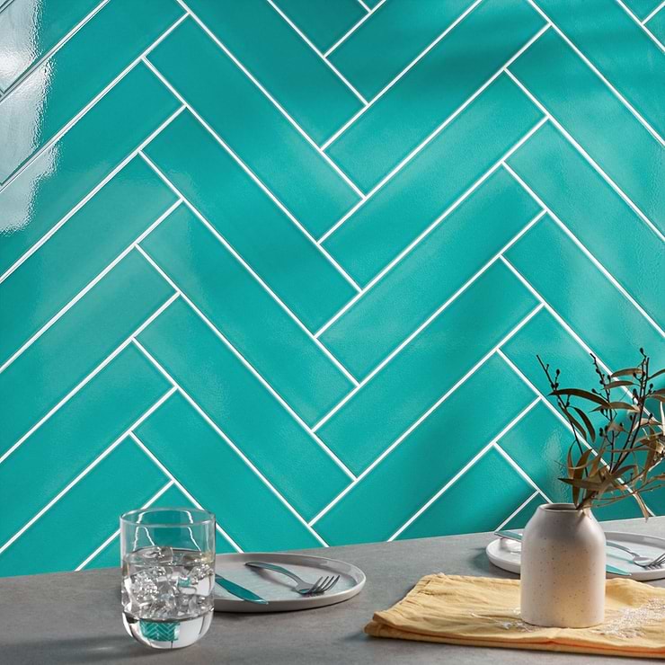 Buy Colorplay Teal Green 4.5x18 Glazed Crackled Ceramic Tile | TileBar.com
