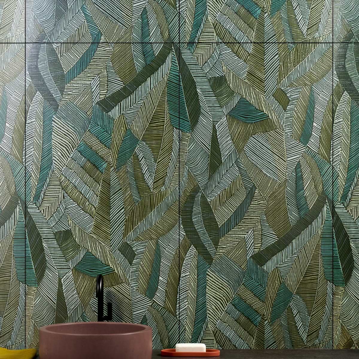 Shop Monet Wild Atelier Green 24x48 Artisan Decor Matte Porcelain Wall ...