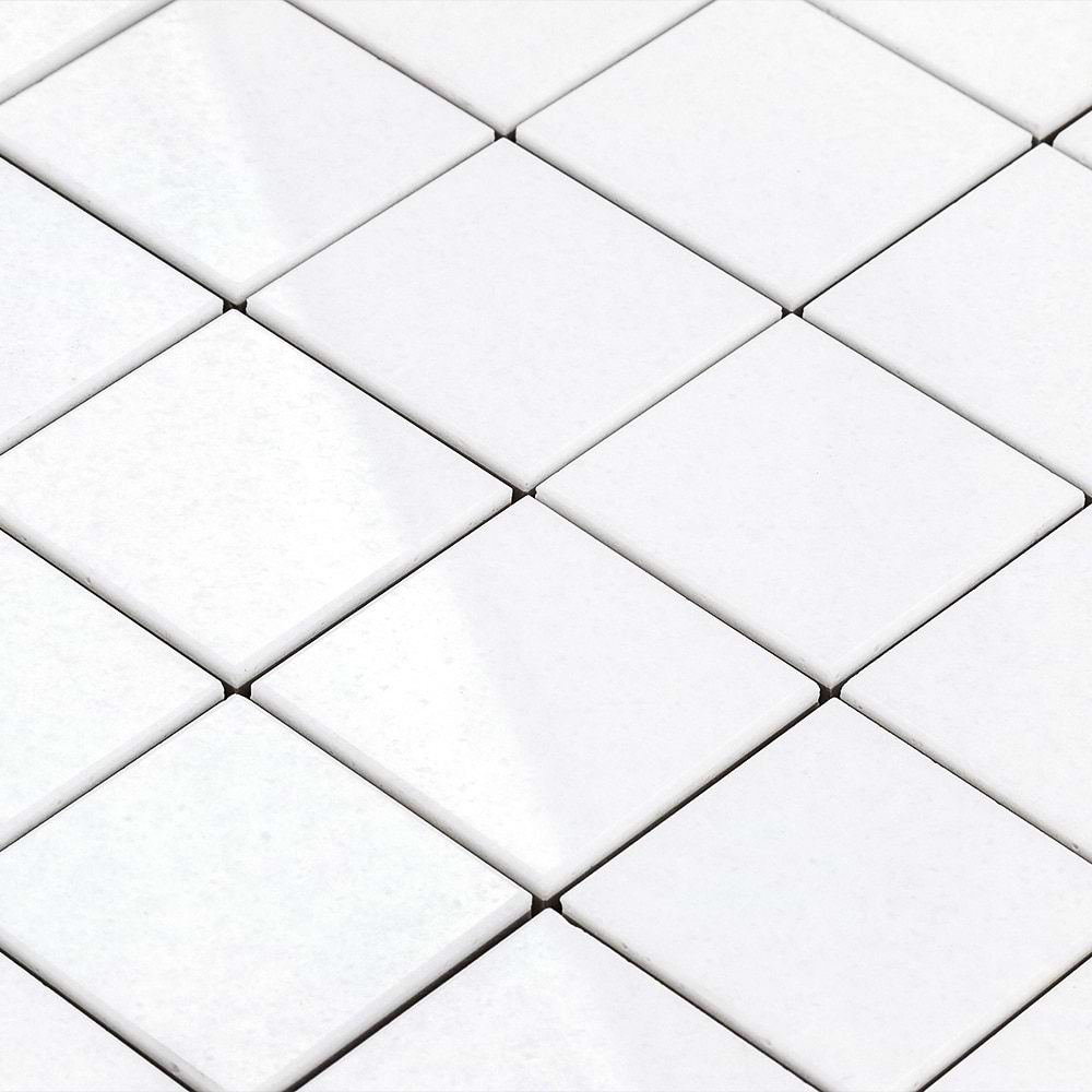 Nanoglass White 2x2 Polished Mosaic Tile (Simple White) | Tilebar.com
