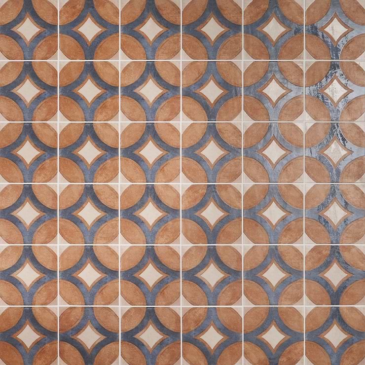 Angela Harris Mediterra Circles Terracotta 8x8 Matte Porcelain Tile ...
