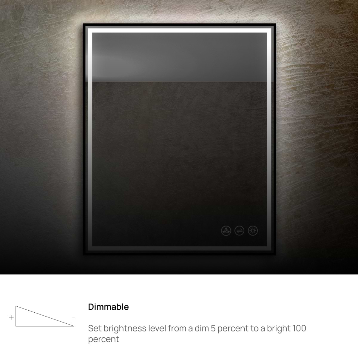 Mage Matte Black 30x36" Framed Rectangle LED Mirror | Tilebar.com
