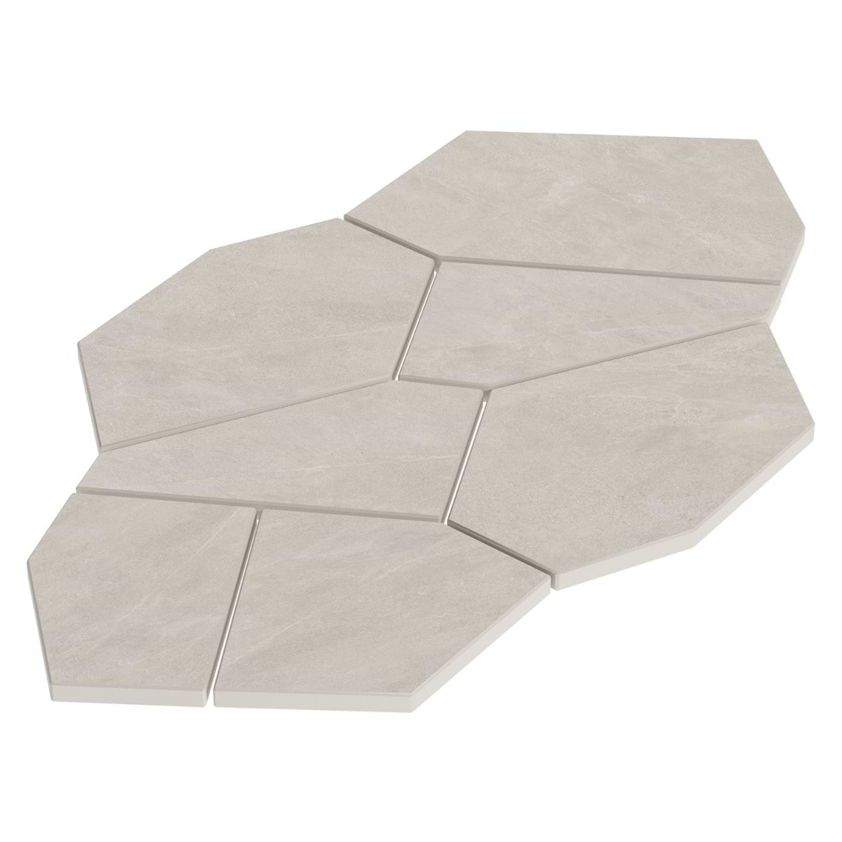 Era Linen White Organic Pattern Limestone Look Matte Porcelain Mosaic ...