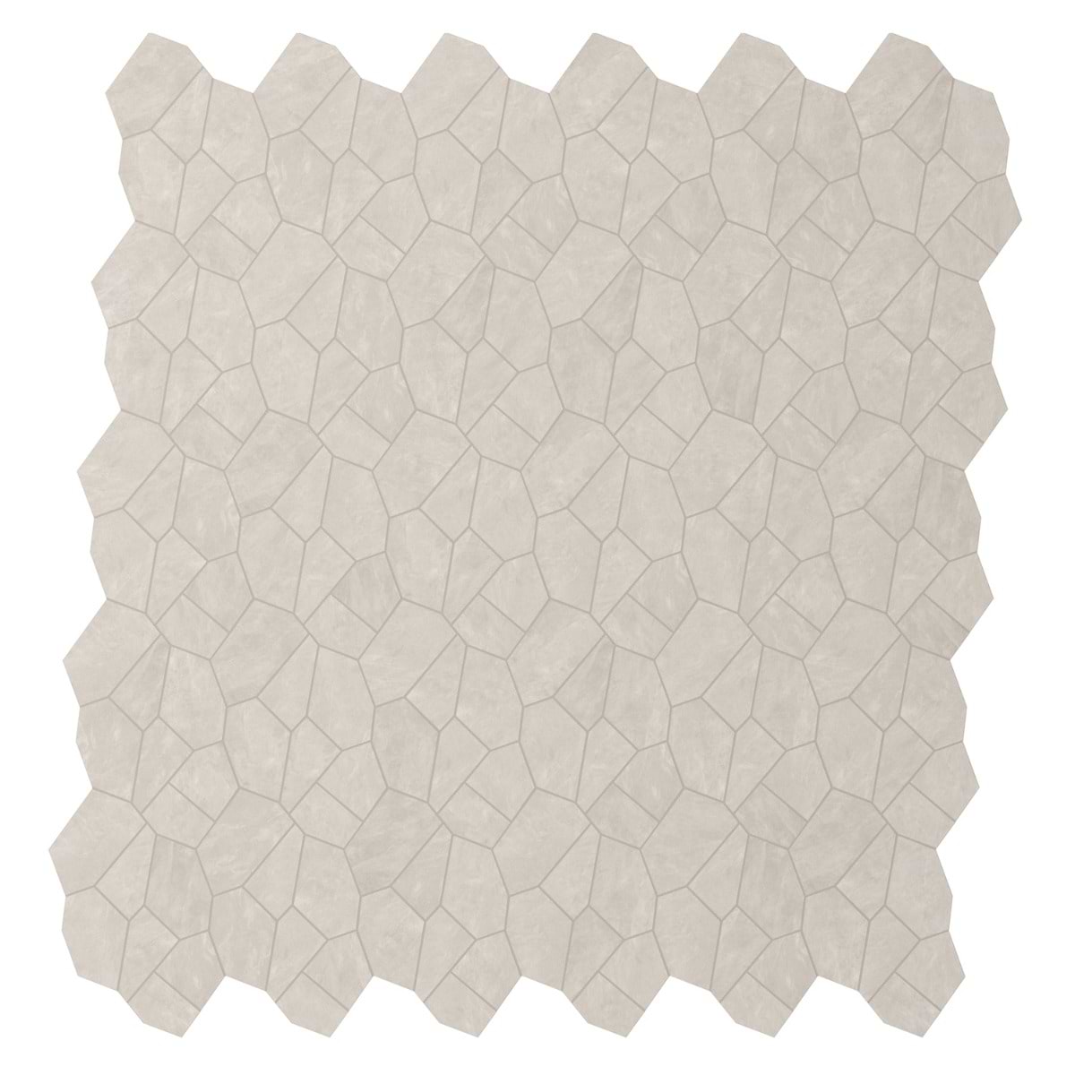 Era Linen White Organic Pattern Limestone Look Matte Porcelain Mosaic ...